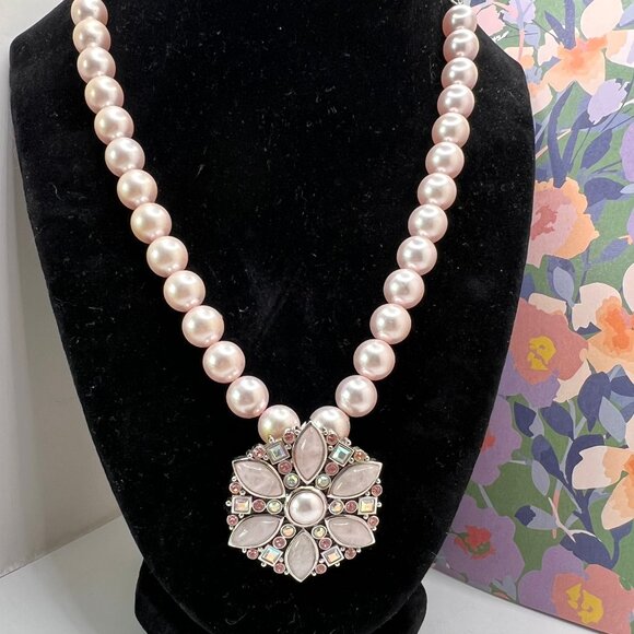 Myka | Jewelry | Myka Pink Pearls And Quartz Necklace With Removable ...